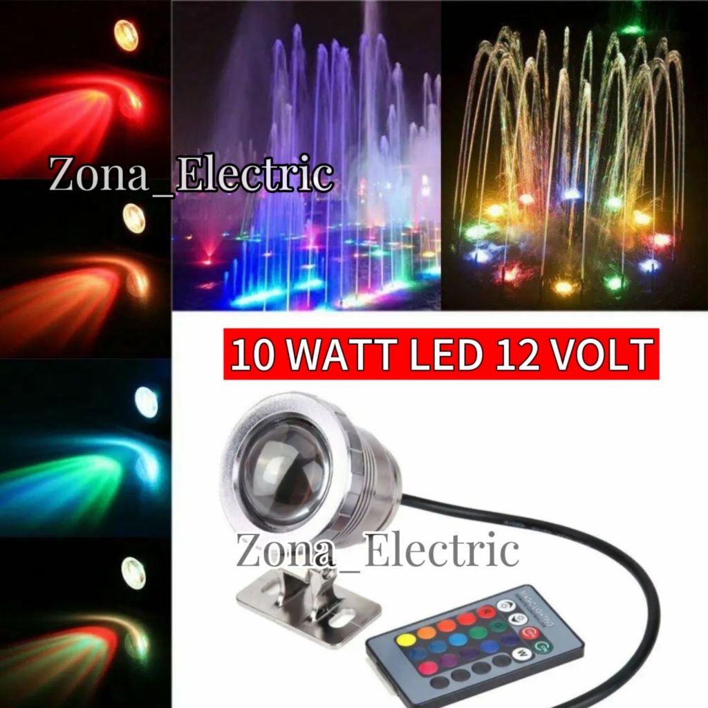 Jual LAMPU KOLAM RENANG / IKAN / POOL LIGHT 10 WATT LED WATERPROOF 12 ...