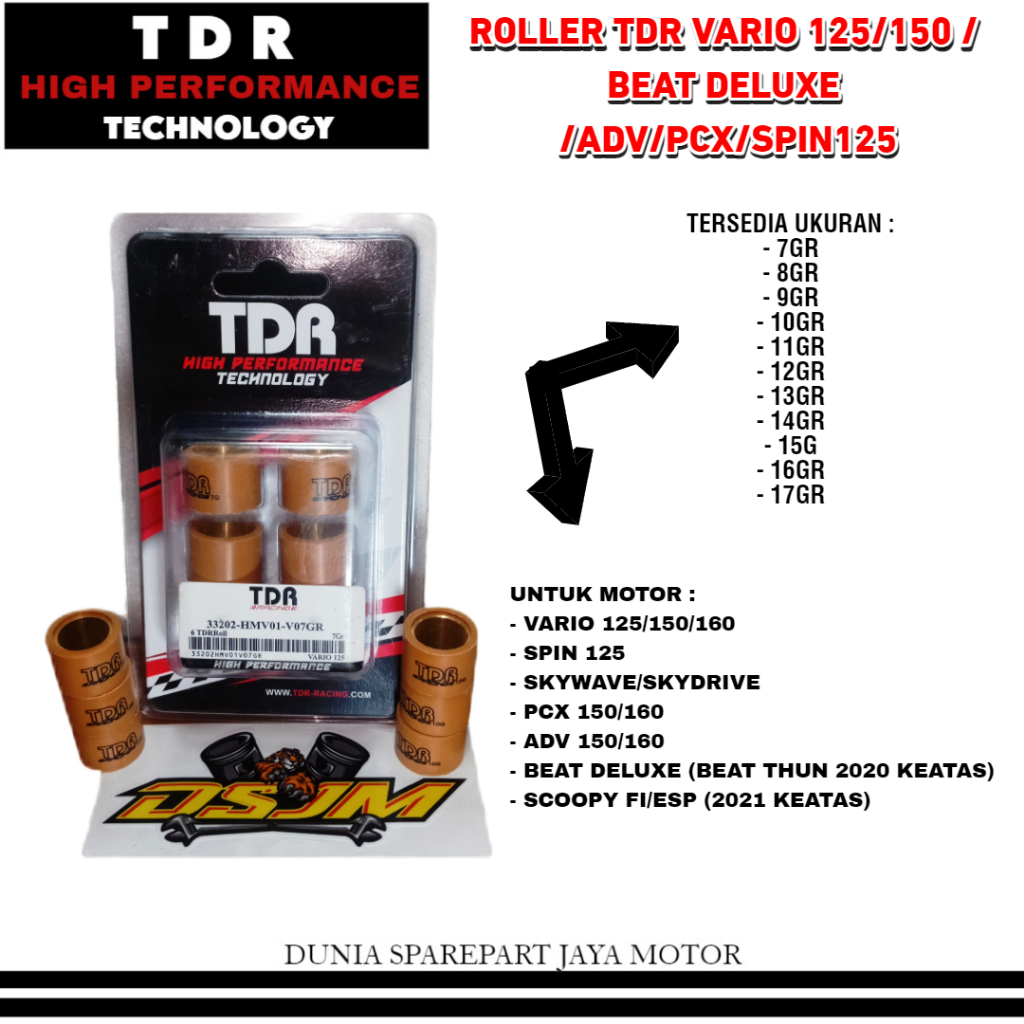 Jual ROLLER TDR RACING VARIO 125 FI / VARIO 150 / SPIN / SKYWAVE ...