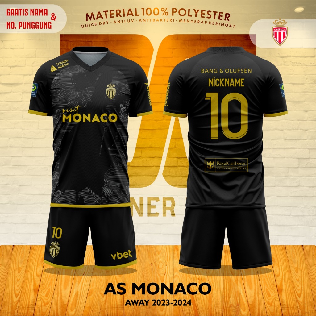 Jual Jersey Kaos Baju Atasan SUPORTER AS MONACO AWAY 2023/2024 | Shopee ...