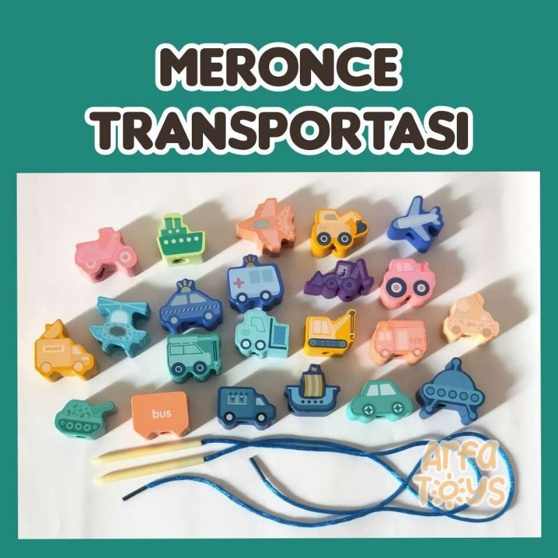 Jual Meronce Kayu Transportasi Montessori Sensory Motorik | Shopee ...