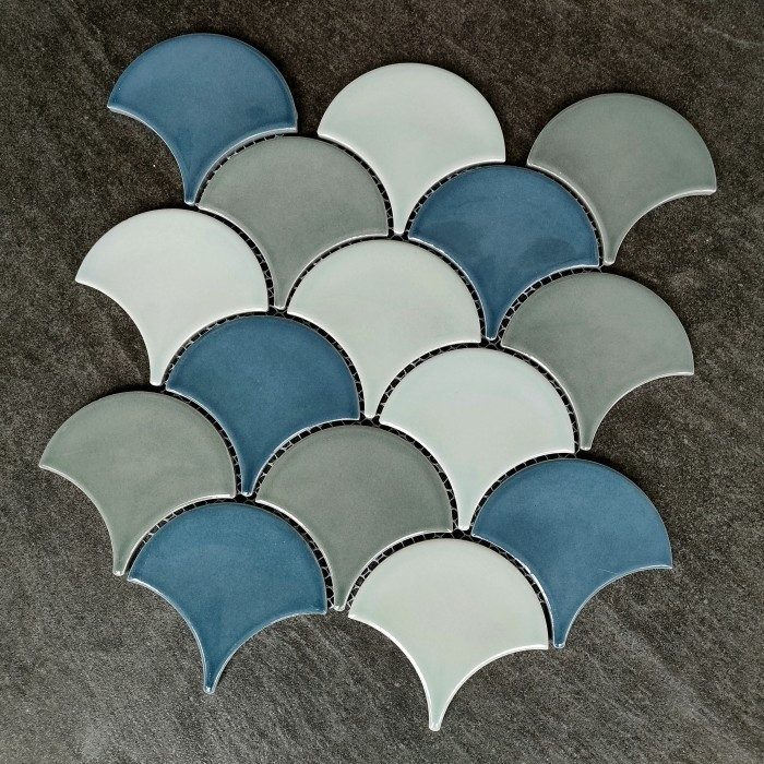 Jual Mosaic Dinding Rumah - Mosaic Singres Concave Leaf Fish Scale ...