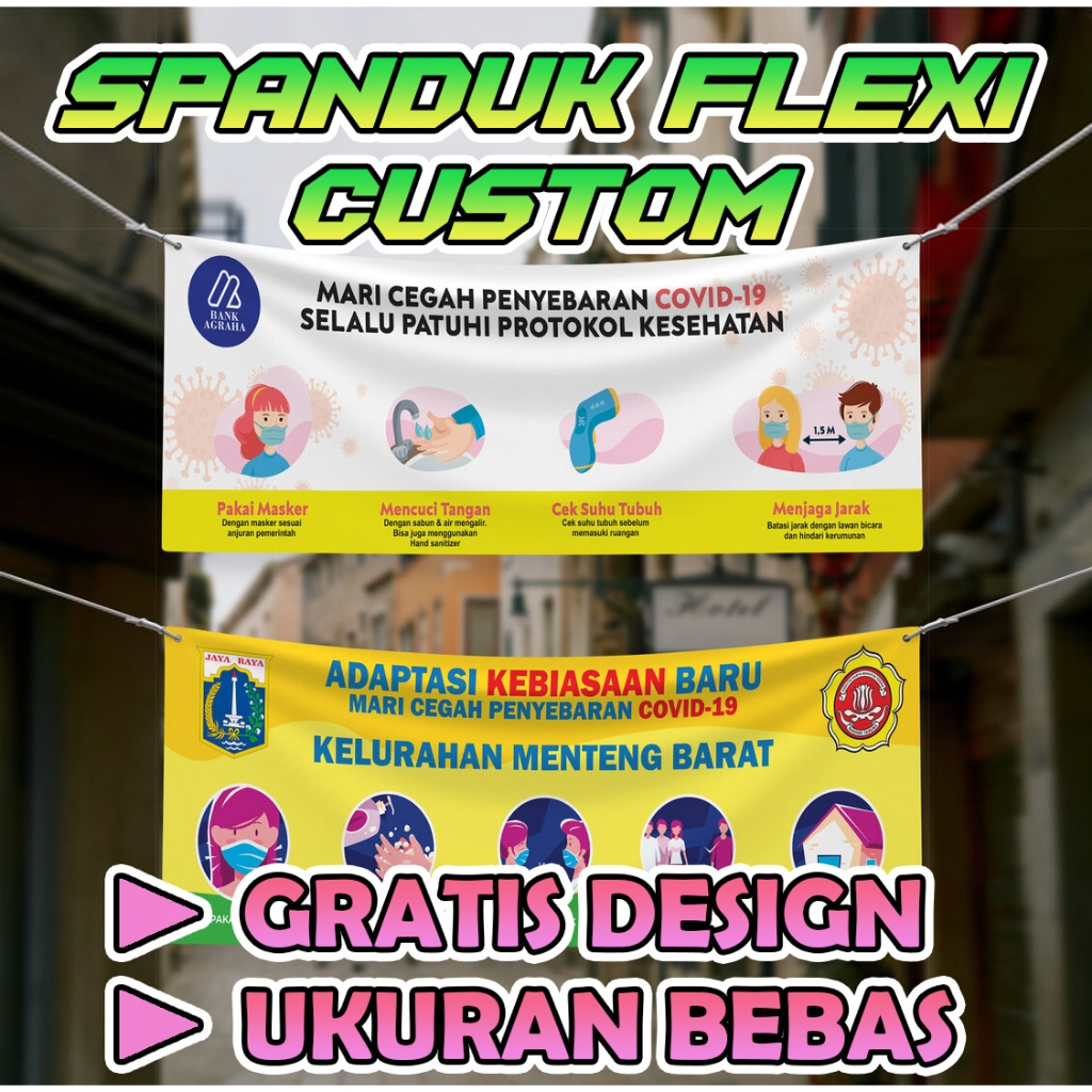 Jual CETAK SPANDUK FLEXI CUSTOM / BANNER / BALIHO / BACKDROP FLEXI MURAH | Shopee Indonesia