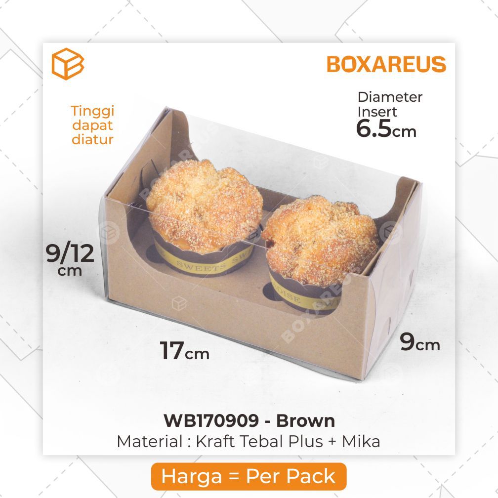 Jual BOX CUPCAKE ISI 2 | Dus Muffin Cake Box Packaging Roti Bolu Tart ...