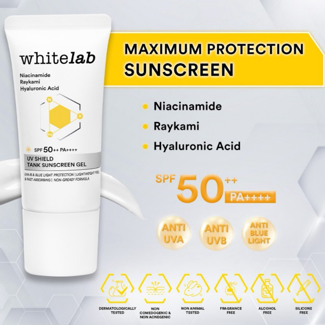 Jual Whitelab UV Shield Tank Sunscreen Gel SPF 50++ PA++++ - Sunblock ...