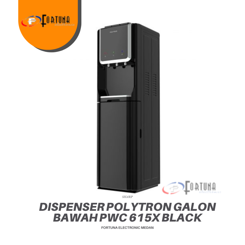 Jual WATER DISPENSER GALON BAWAH POLYTRON PWC 615X BLACK | Shopee Indonesia