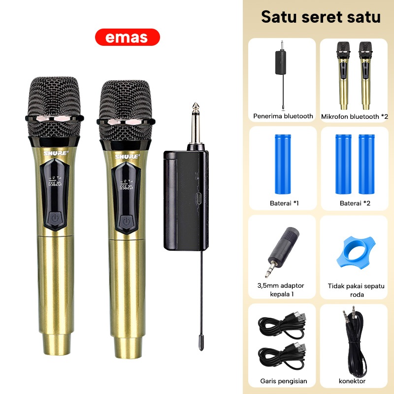 Jual mic wireless SM-302 Karaoke Profesional Microphone Tanpa Kabel ...
