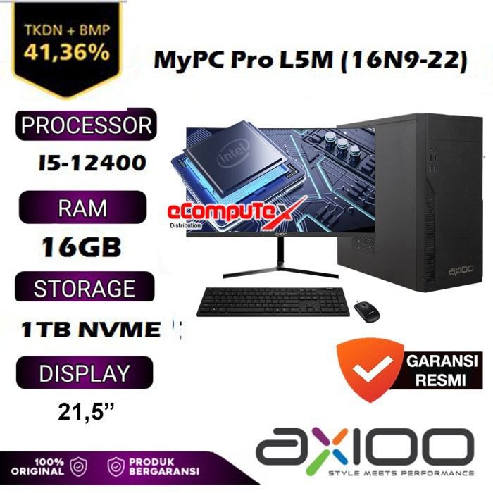 Jual MINI PC AXIOO MYPC PRO L5M (16N9-22) i5-12400 16GB 1TB NVME 21.5" INCH FHD WIN 11 PRO TKDN ...