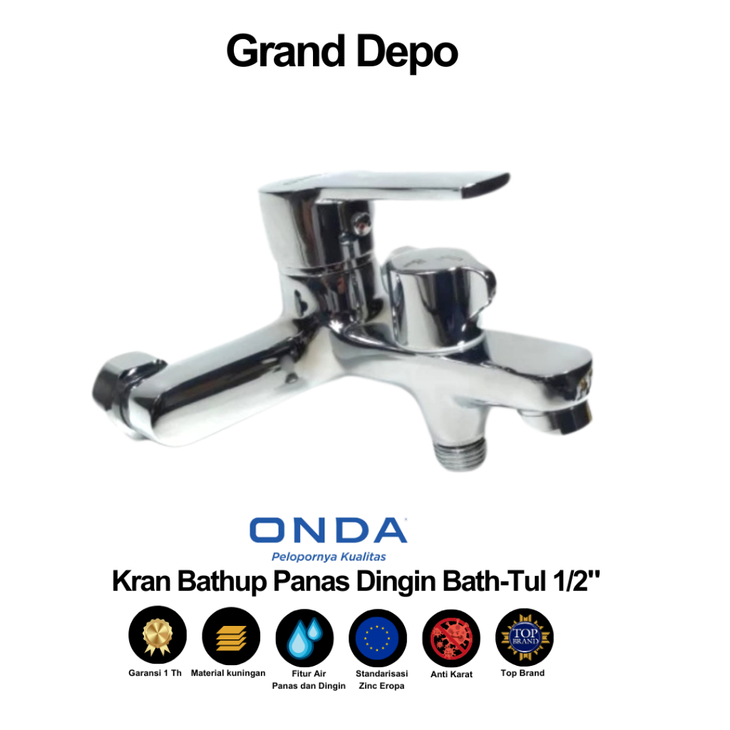 Jual Onda Kran Shower Mixer Air Panas Dingin Bath-Tul 1/2" Onda / Kran ...