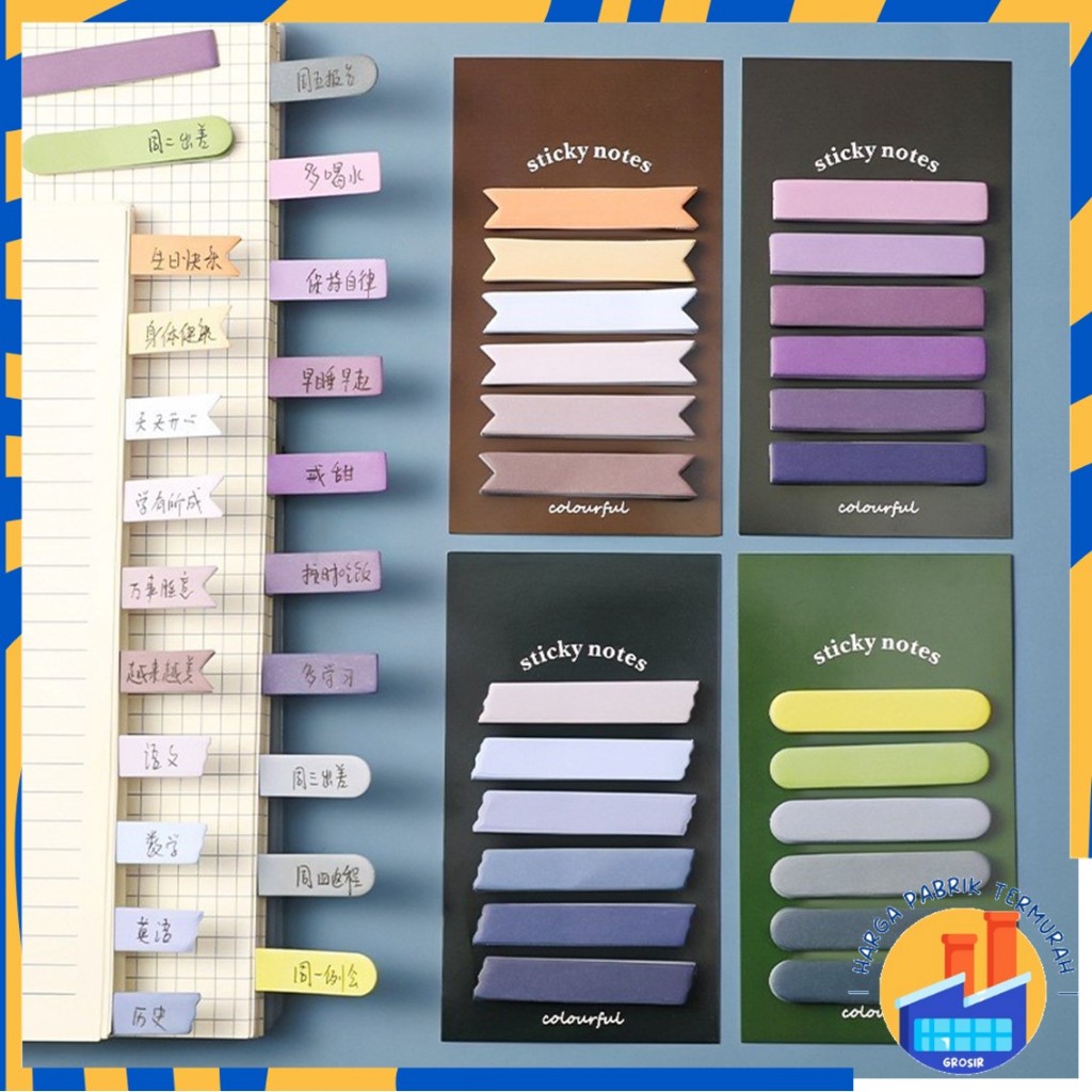 Jual HPT Sticky Note Gradiasi 6in1 Tempelan Kertas Catatan 120 Lembar ...