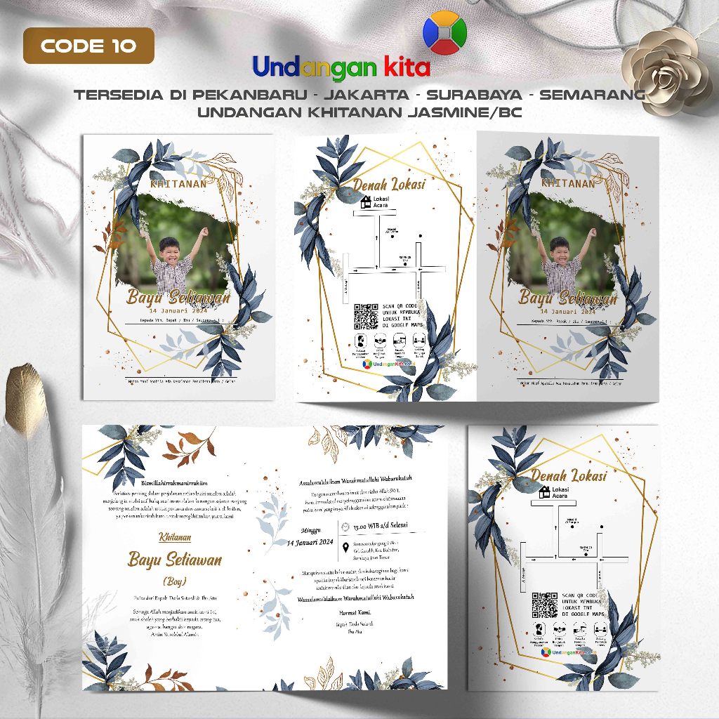 Jual Undangan Khitanan Softcover Jasmine / BC Undangan Kita Jakarta ...