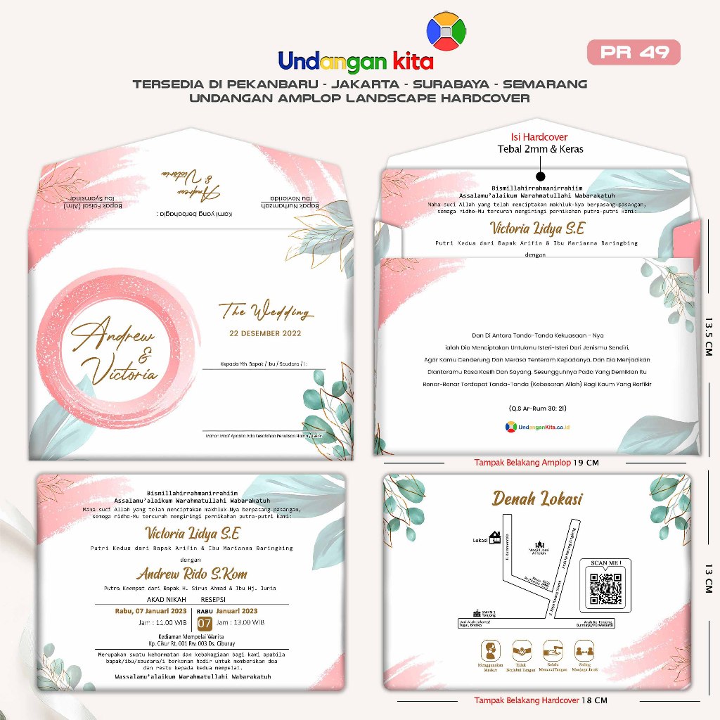 Jual Undangan Pernikahan Amplop Hardcover Landscape Premium Undangan ...