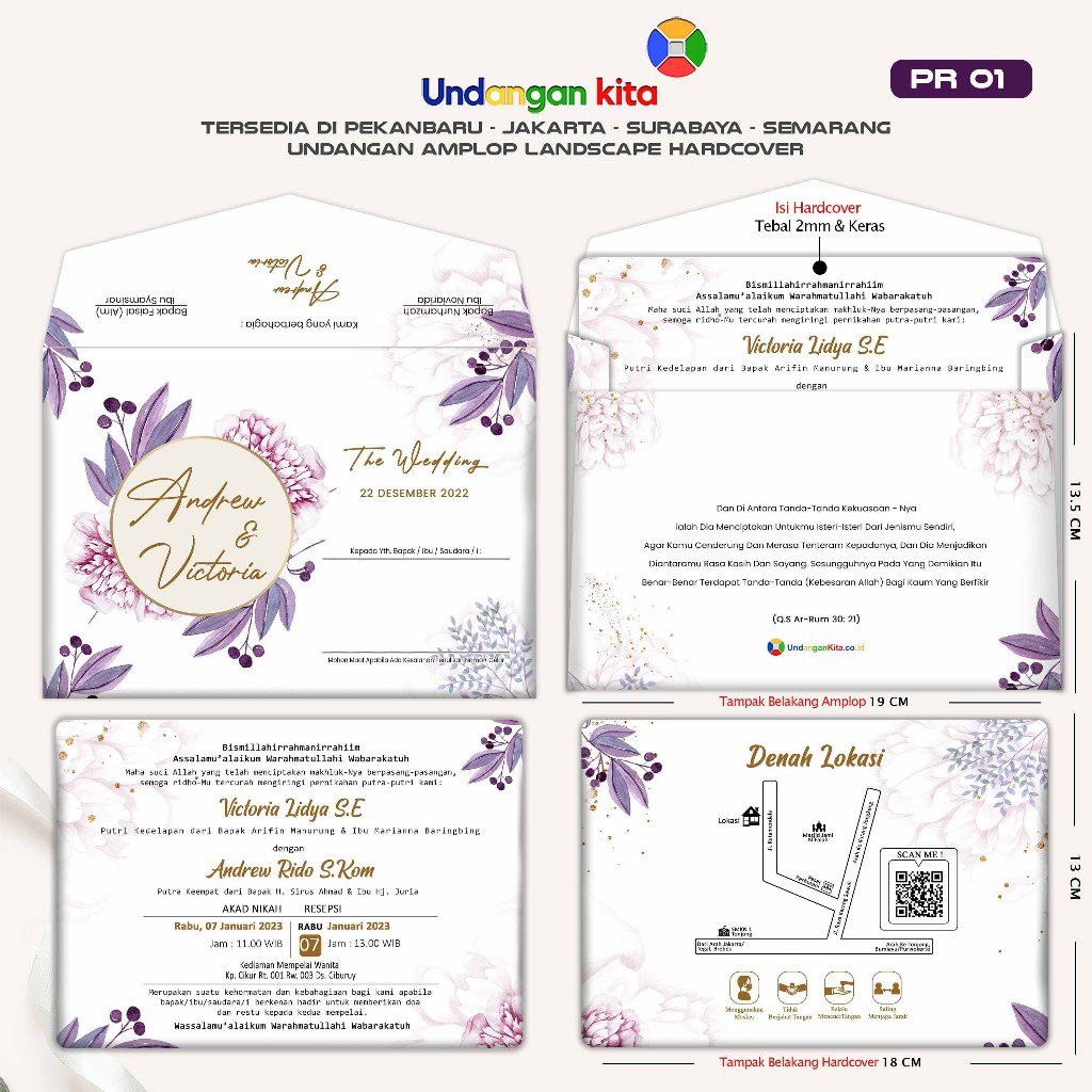 Jual Undangan Pernikahan Amplop Hardcover Landscape Premium Undangan ...