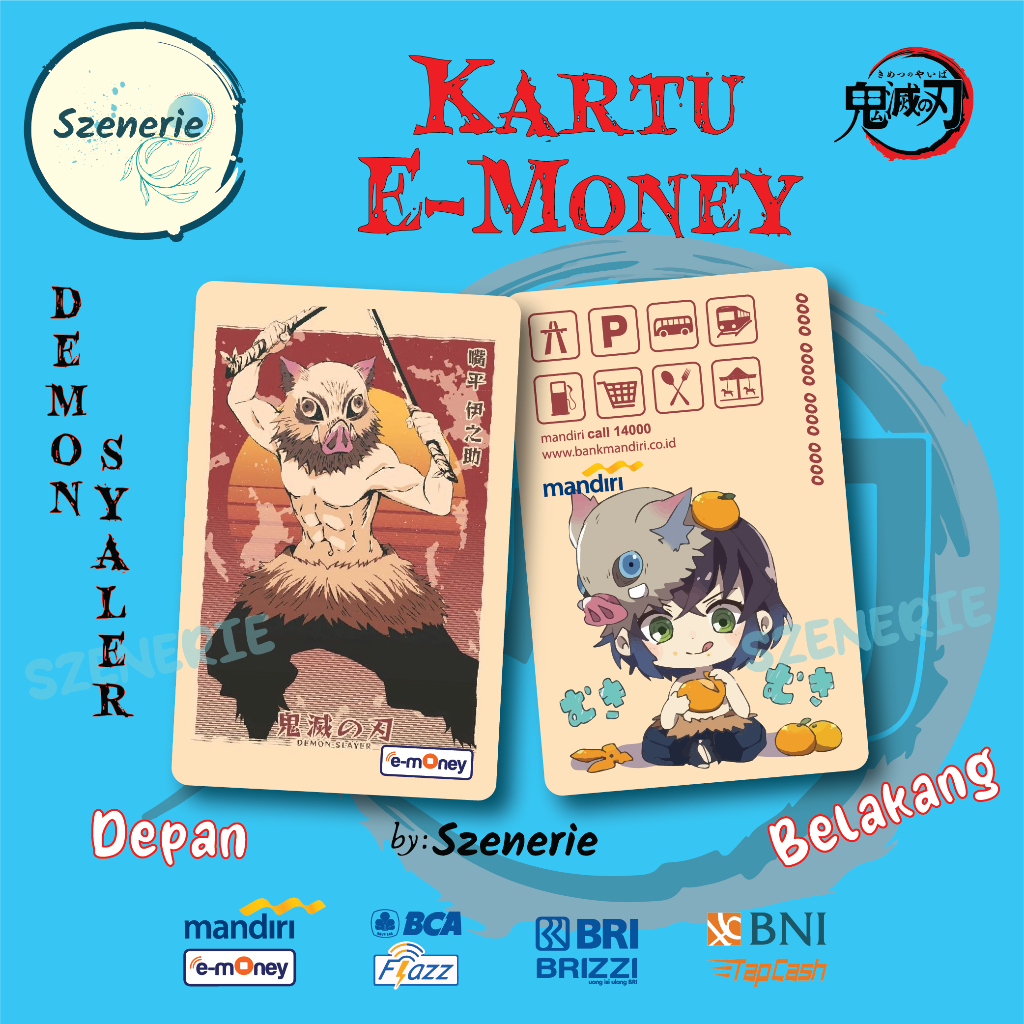 Jual Emoney Inosuke Hashibira Demon Slayer Flazz gen 2 Kartu E-money ...