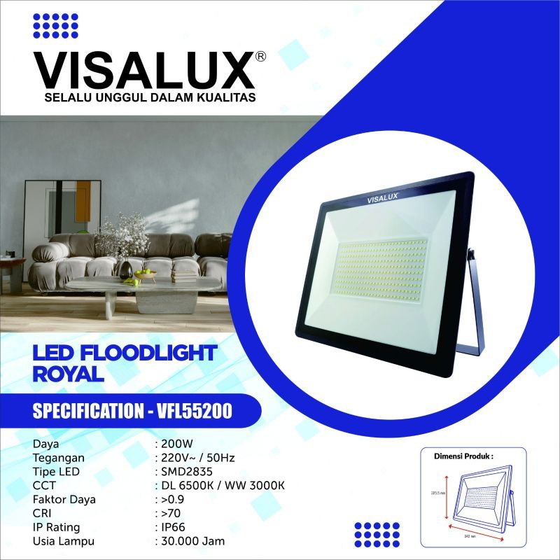 Jual Lampu Sorot Visalux VFL55200 200Watt / Lampu Sorot Visalux 200 ...