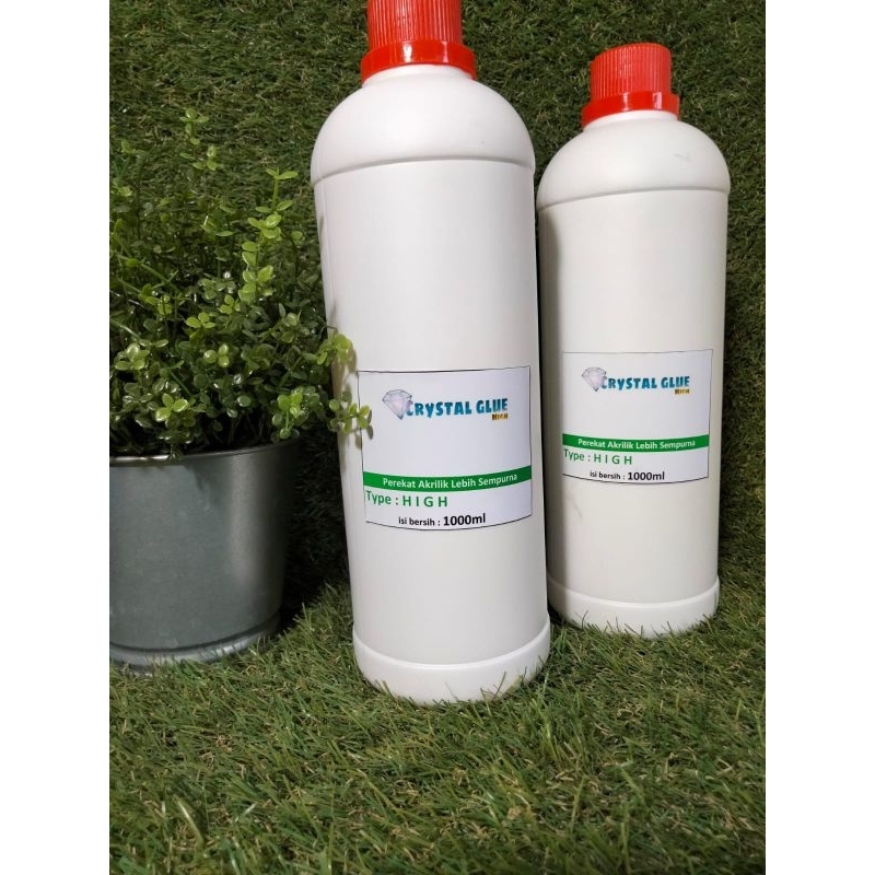 Jual Lem akrilik crystal glue type HIGH 1 LITER+suntikan, lem akrilik ...