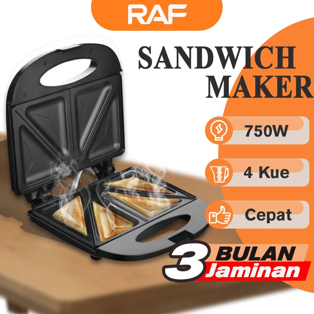 Jual RAF Sandwich Maker 750W Pemanggang Roti Anti Lengket Low Watt ...