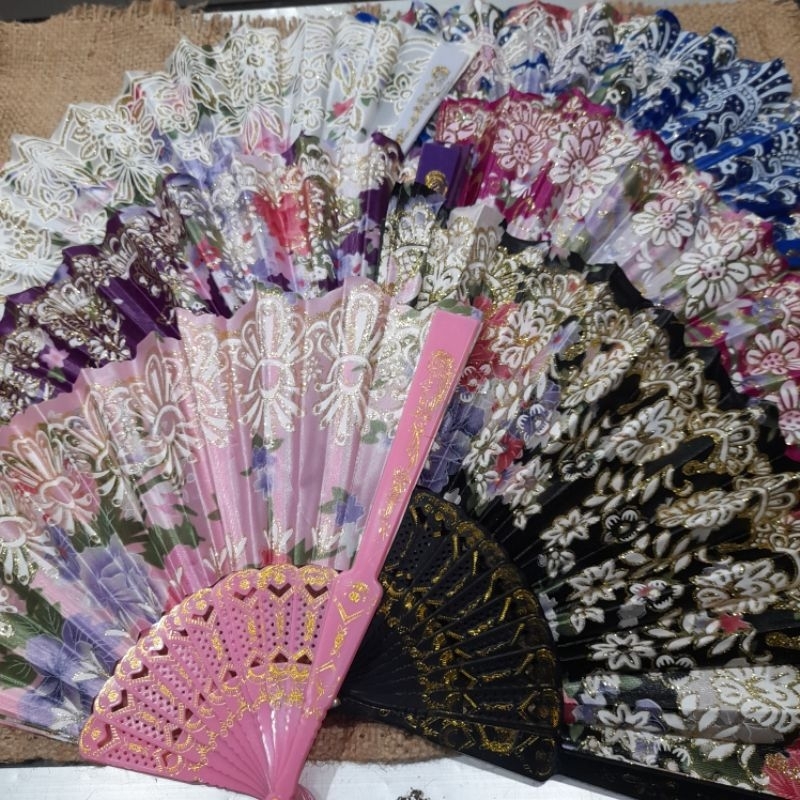 Jual kipas saten gliter bunga | Shopee Indonesia