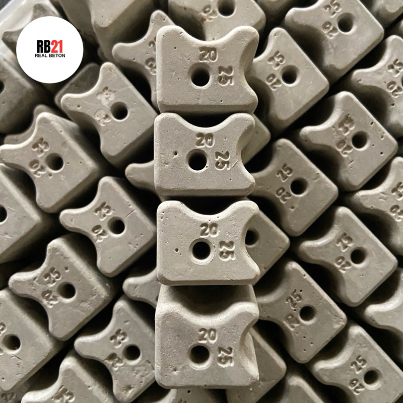 Jual (Satuan)Tahu beton - Beton decking - Real Beton - Spacer - UK 20mm 25mm | Shopee Indonesia