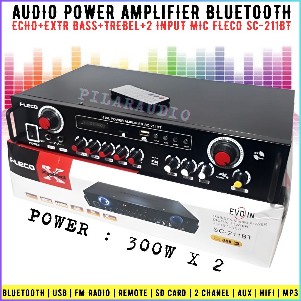 Jual Amplifier Fleco SC-211BT - Power Ampli SC 211BT Amplifier Murah ...