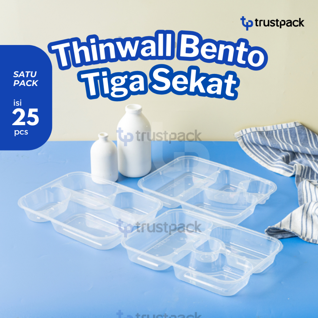 Jual Thinwall Bento Sekat 3 Star Bintang / Thinwall Bento Sekat 4 ...