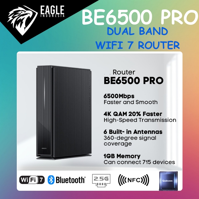 Jual Mi BE6500 Pro Mesh Router WIFI 7 WIFI7 WIFI6 NFC 2.5G GIGABIT Dual ...
