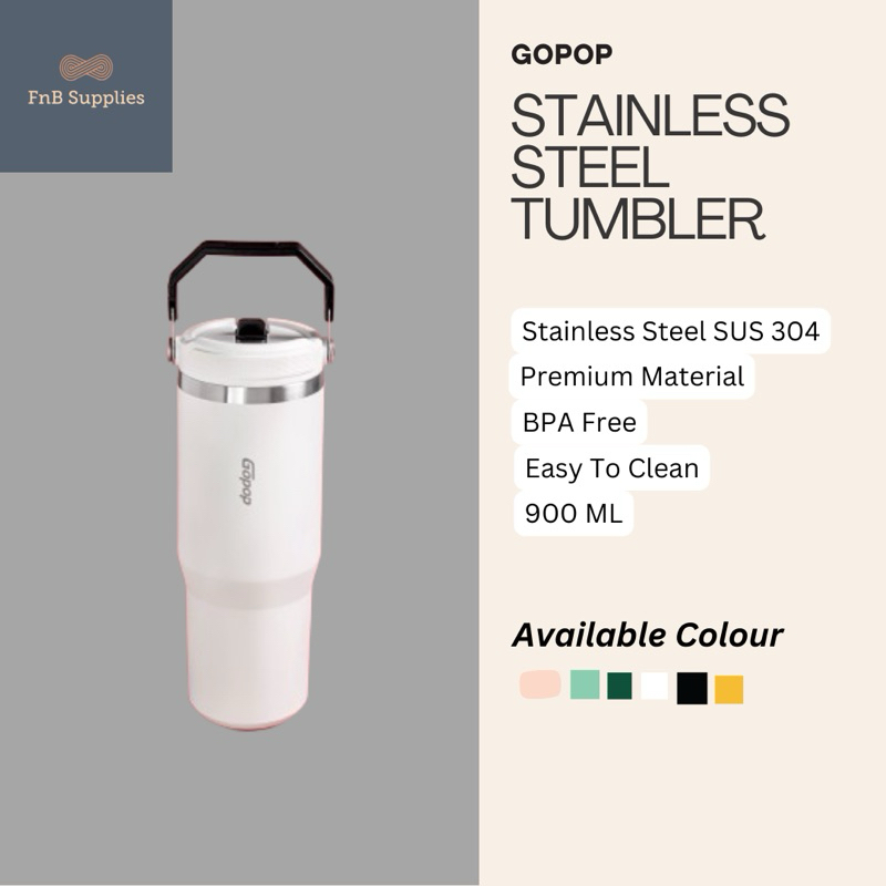 Jual Termos Tumbler Air Minum Stainless Steel GOPOP / Botol Minuman 900 Ml | Shopee Indonesia