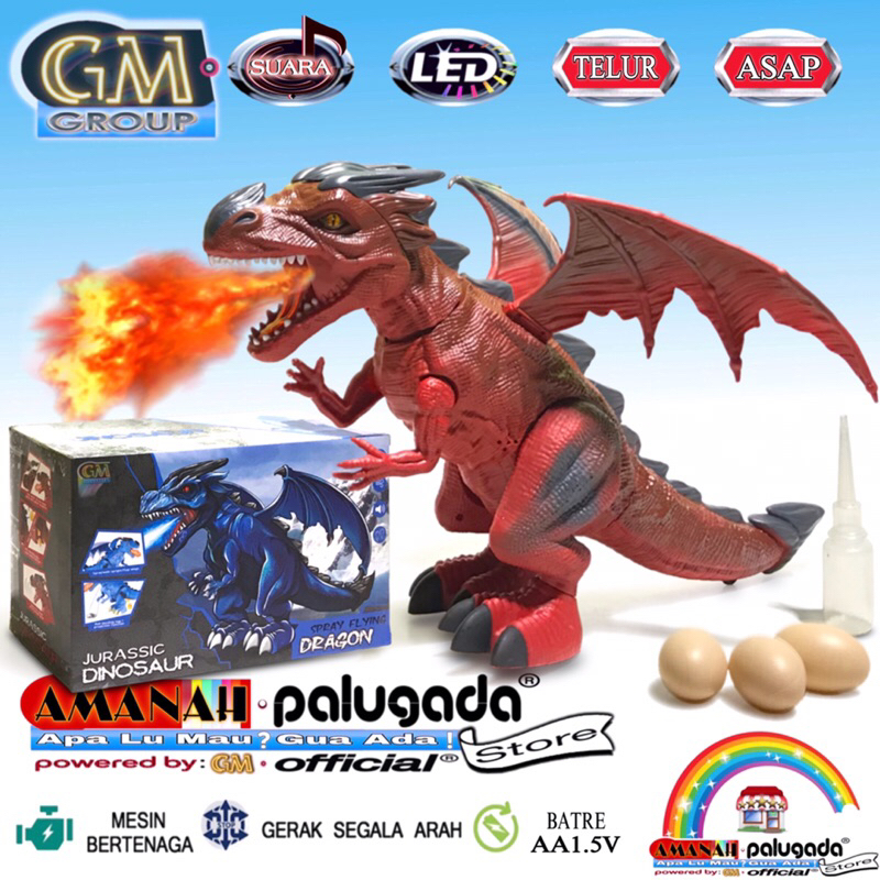 Jual GM BO-Animals 612-A Dino Naga Asap Mainan Robot Flying Dragon ...