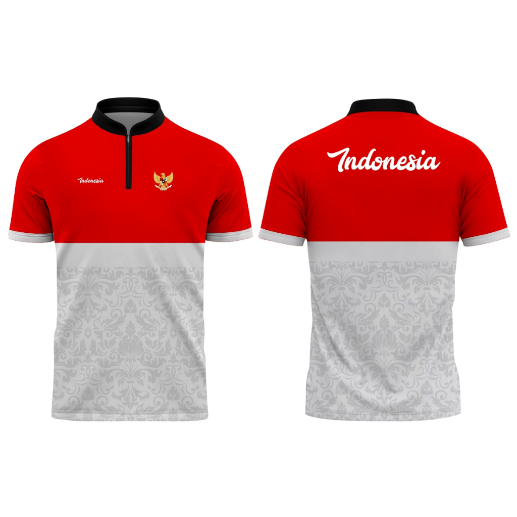 Jual Jersey kerah sanghai resleting dada logo garuda terbaru bahan ...
