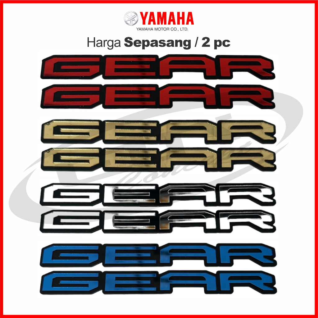 Jual Emblem Logo Yamaha GEAR Motor 3D Akrilik Variasi Modip sepasang ...