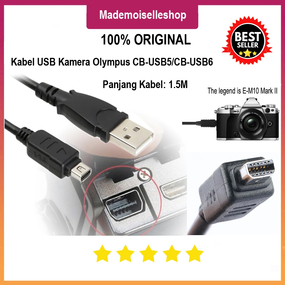 Jual Kabel Data USB Camera Olympus CB-USB5 / USB6 for Olympus PEN EP-L ...