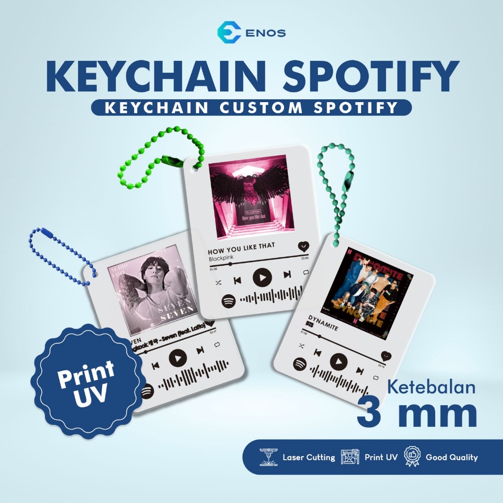 Jual GANTUNGAN KUNCI SPOTIFY CUSTOM FOTO GAMBAR INISIAL / GANCI ...