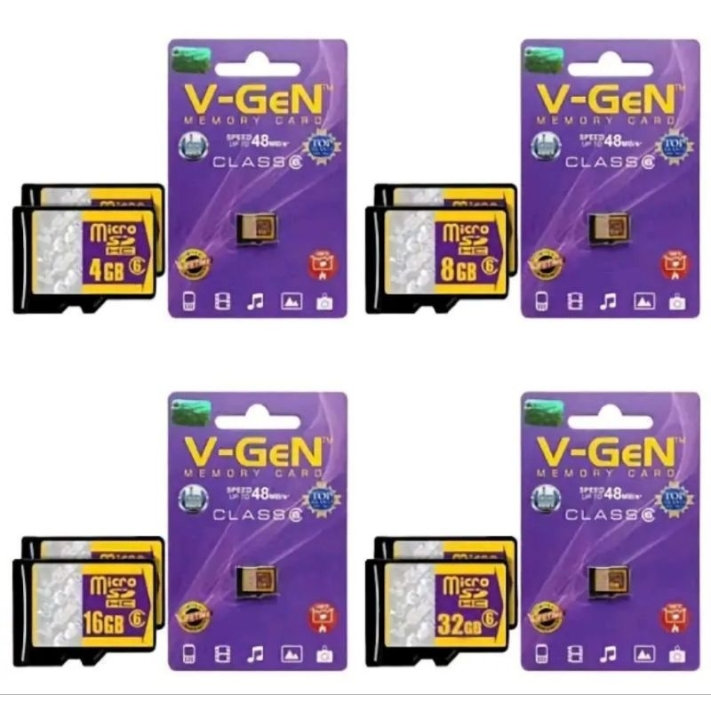 Jual Micro SD VGen 4Gb / 8Gb / 16Gb / 32Gb Class 6 Original V-GEN ...
