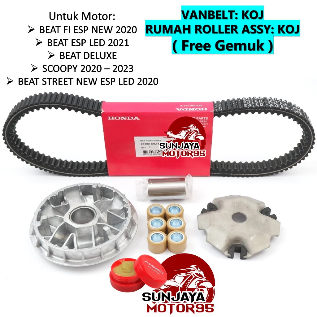 Jual Paket CVT Vanbelt Set Rumah Roller KOJ Beat Deluxe - Genio - Beat ECO LED - bEAT Street NEW ...