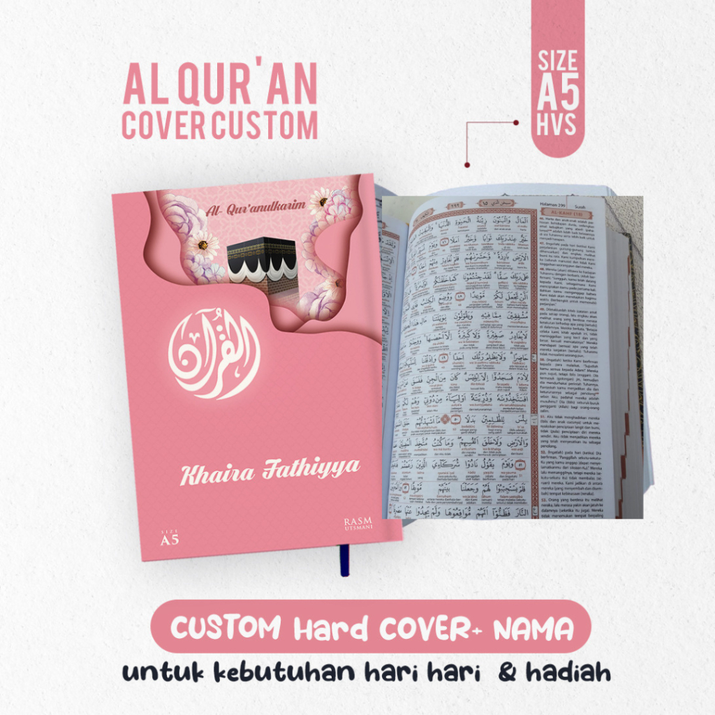 Jual Al-quran Custom + Nama Hard Cover Banyak Varian Warna , Mushaf ...