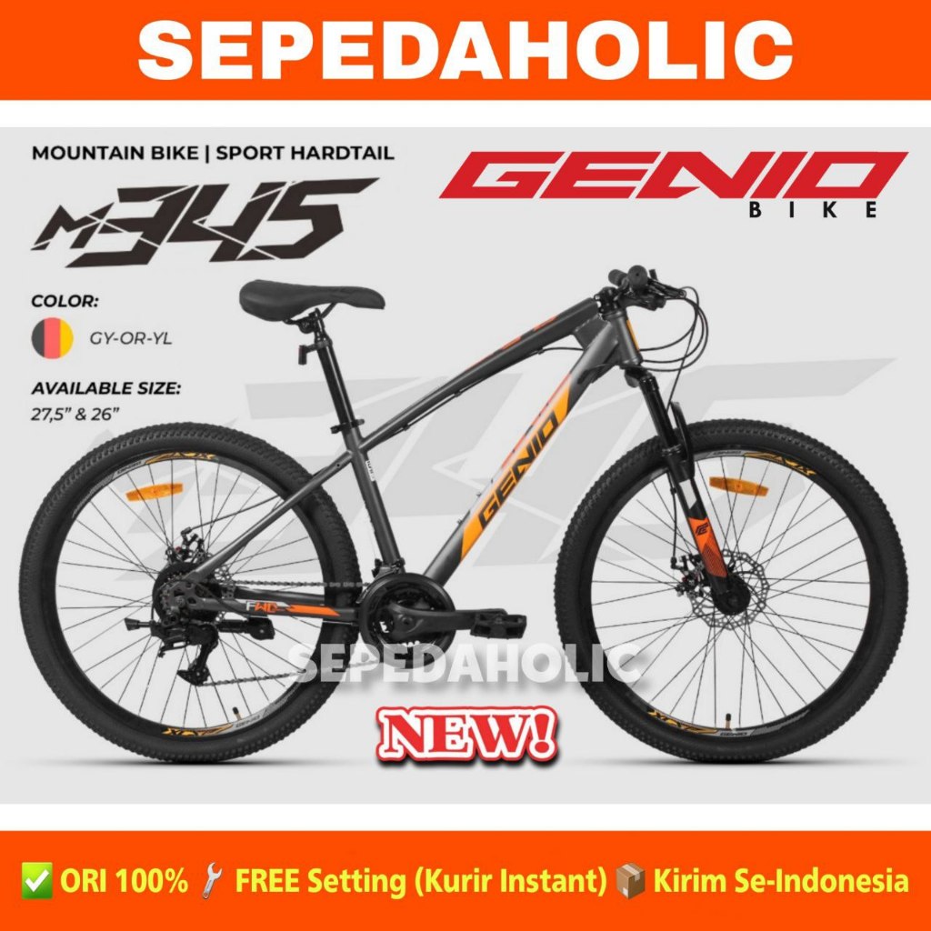 Jual Sepeda Gunung MTB GENIO M 345 M345 Ukuran 26 & 27.5 Inch BY UNITED ...