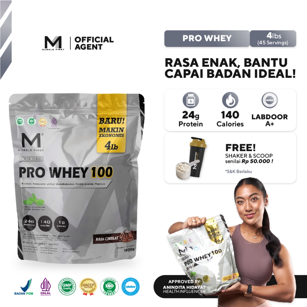 Jual MUSCLE FIRST Pro Whey 100 4lbs/1800gr - Whey Protein Suplemen ...