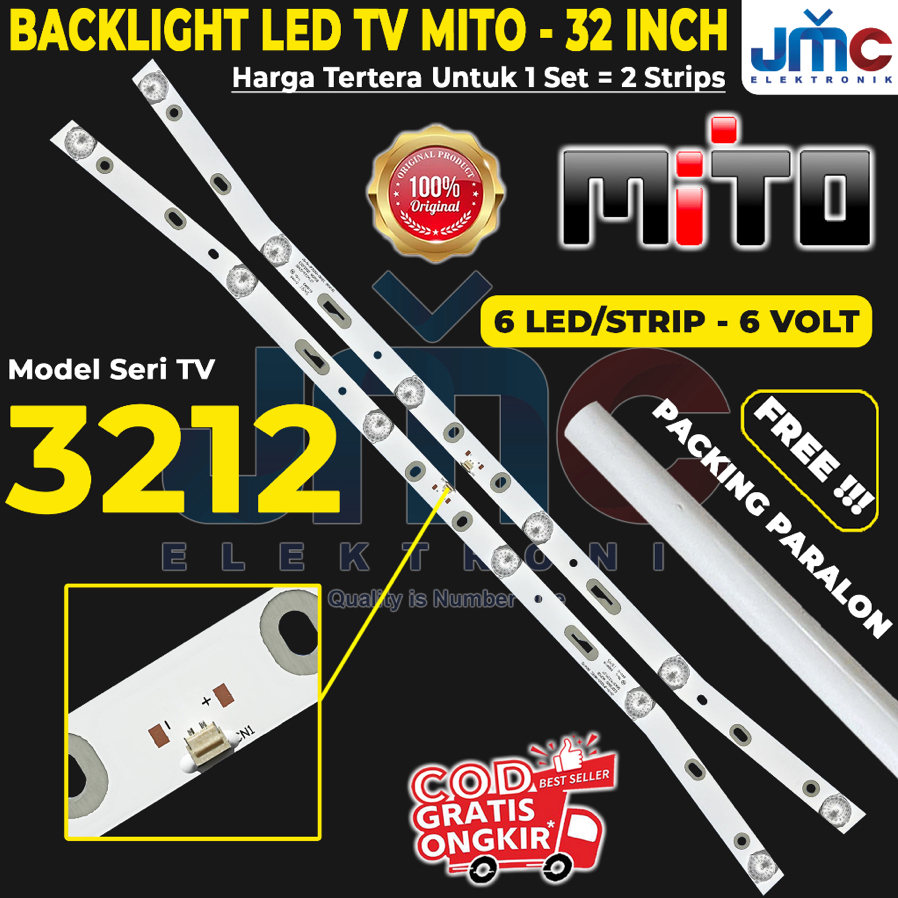 Jual BACKLIGHT TV LED MITO 32 INCH 3212 LAMPU BL 32 IN 6K 6V | Shopee ...
