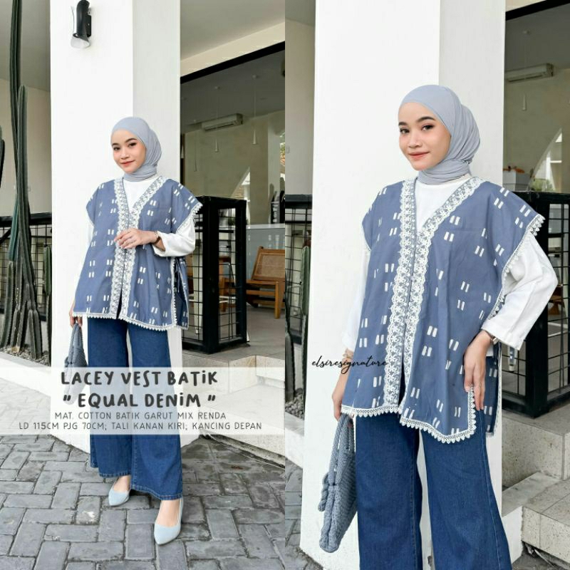 Jual ELSIRESTORE.ID Lacey Vest Elsire Rompi Batik Lawasan Kekinian ESL ...