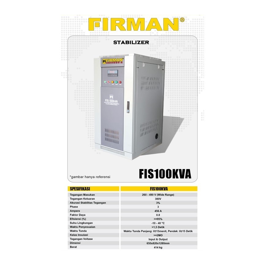 Jual Stabilizer LISTRIK FIS100KVA FIRMAN 3 Phase 100KVA INDUSTRIAL ...