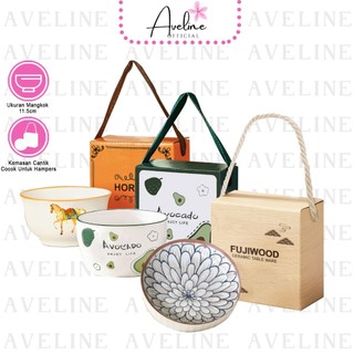 Jual AVELINE Souvenir Mangkok Set Premium Peralatan Makan Porselen Biru ...