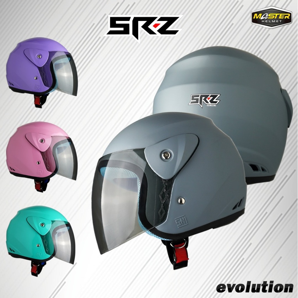 Jual HELM EVOLUTION POLOS HITAM BLACK GLOSSY HALF FACE MODEL GM EVO ...