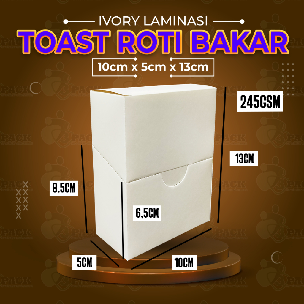 Jual BOX TOAST IVORY TAKE AWAY / KOTAK ROTI BAKAR / SANDWICH FULL ...