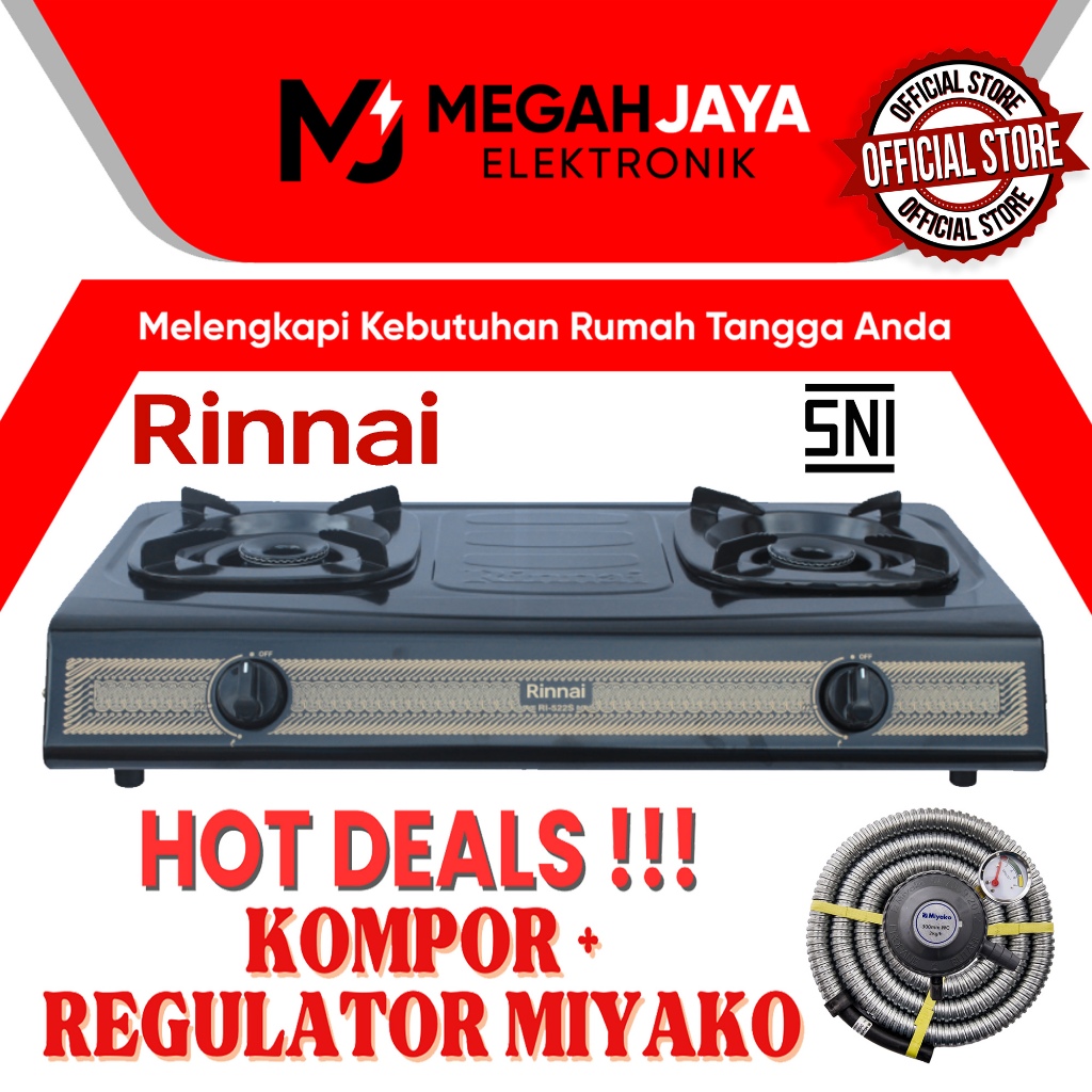 Jual [COD READY] PAKET HEMAT KOMPOR + REGULATOR RINNAI RI 522S / RI ...