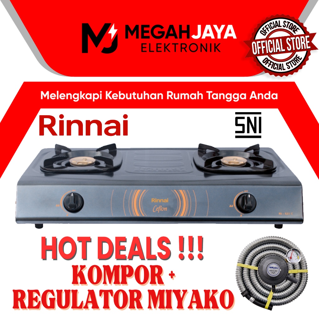 Jual [COD READY] PAKET HEMAT KOMPOR + REGULATOR RINNAI RI 522C / RI ...