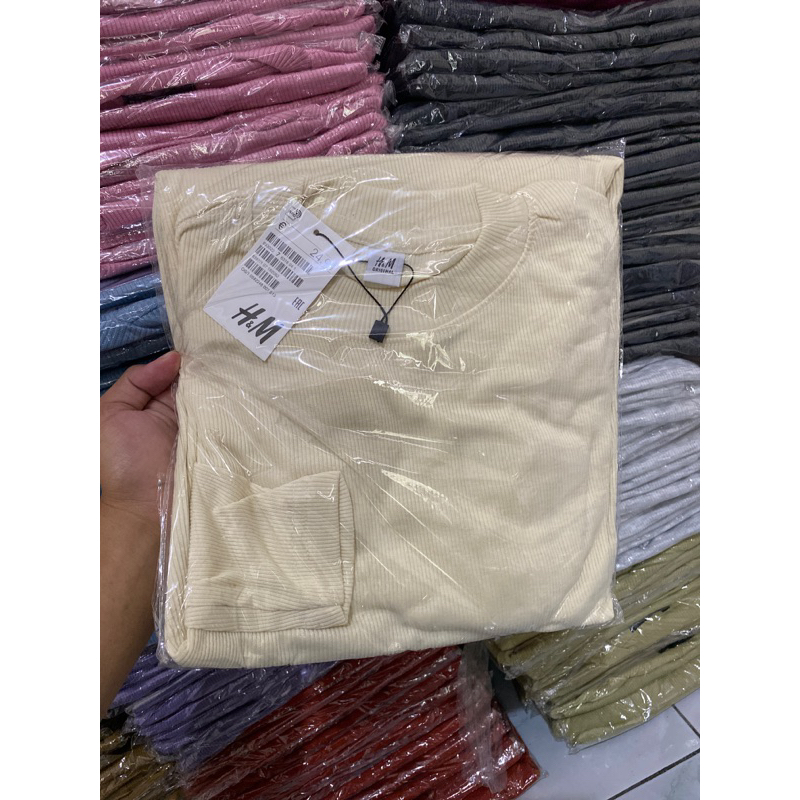 Jual PROMO KAOS RIB PREMIUM PANJANG/ KAOS RIB RAJUT TEBAL LENGAN ...