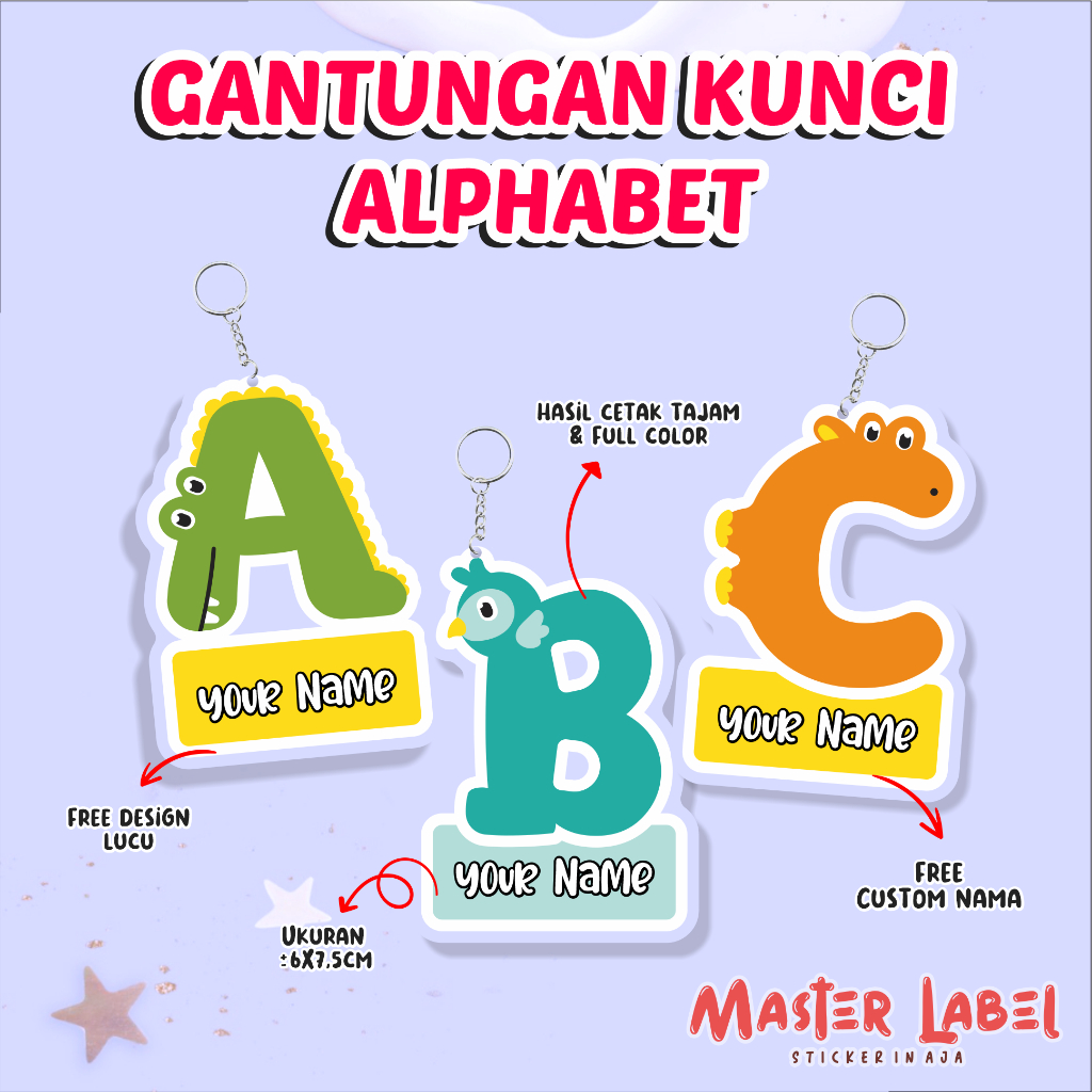 Jual Gantungan Kunci Akrilik UK 5x7,5 cm Ganci Custom Ganci Custom nama ...