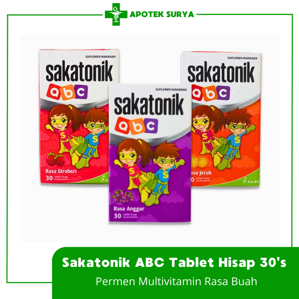 Jual Sakatonik ABC 30 Tablet Permen Vitamin Anak Rasa Jeruk Strawberry ...