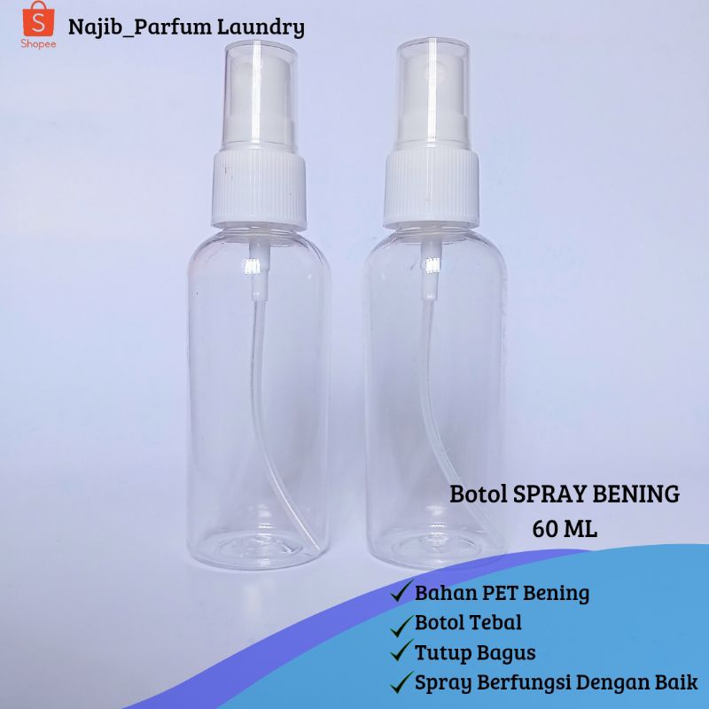 Jual Botol Spray 60 ml/Botol Plastik Bening 60 ml/Botol Plastik Kosong ...