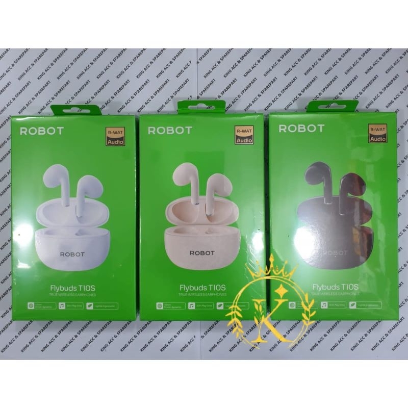 Jual ROBOT TWS FLYBUDS T10S SEMI IN EAR WIRELESS EARBUDS BLUETOOTH 5.3 ...
