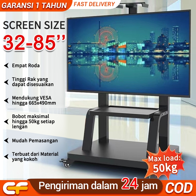 Jual Epic Finds Bracket standing roda LED TV 32"- 85" + Tray,Braket TV ...